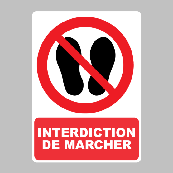 Autocollant Panneau Interdiction de marcher | Zone Signaletique
