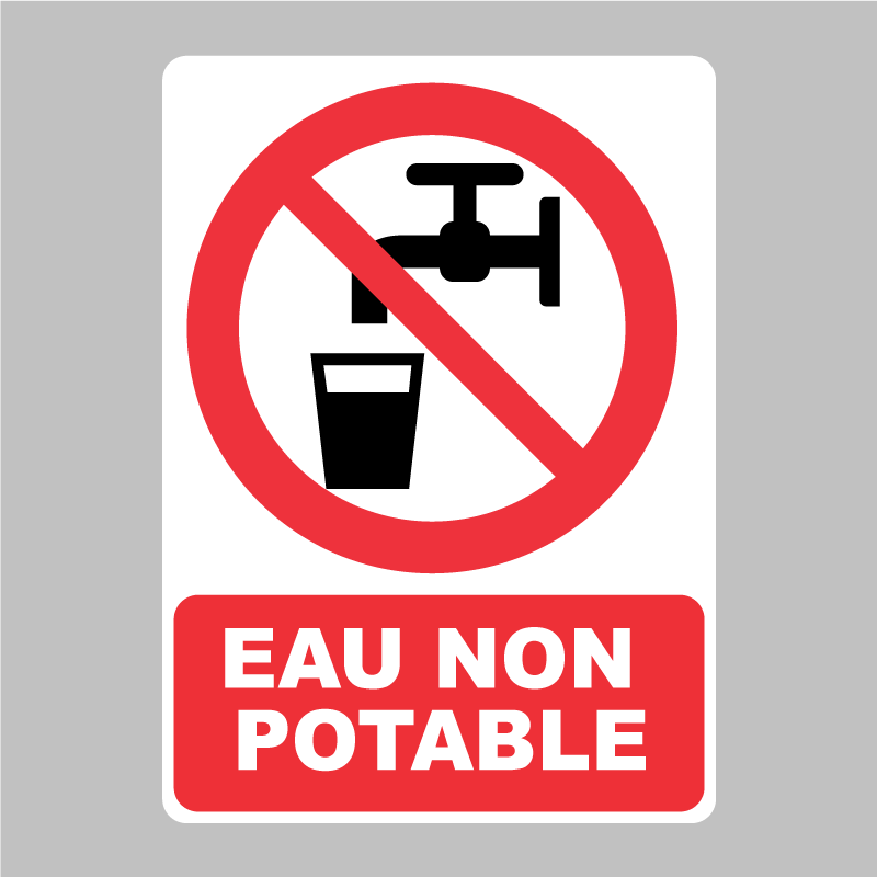 Autocollant Panneau Eau non potable | Zone Signaletique Autocollant Panneau Eau non potable | Zone Signaletique