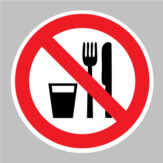 Autocollant interdiction de manger | Zone Signaletique
