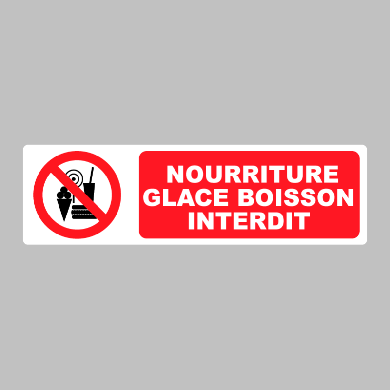 Autocollant Pictogramme nourriture glace boisson interdite | Zone ...