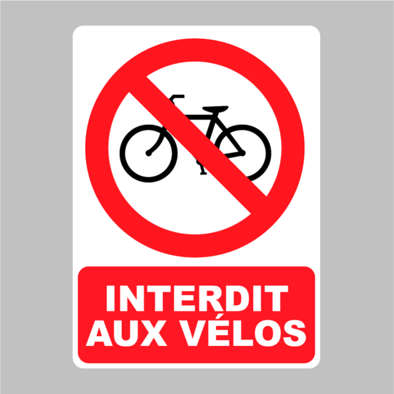 Autocollant Panneau Interdit aux Vélos | Zone Signaletique Autocollant Panneau Interdit aux Vélos | Zone Signaletique