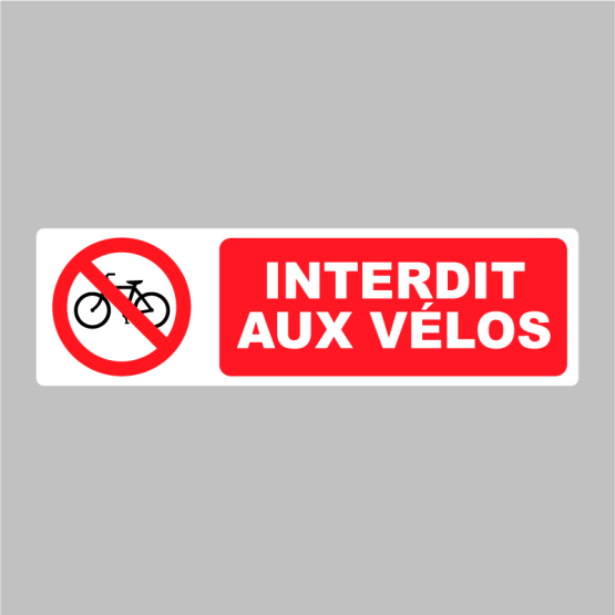 Autocollant Pictogramme Interdit aux Vélos | Zone Signaletique