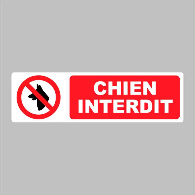 Autocollant Pictogramme Chien interdit | Zone Signaletique