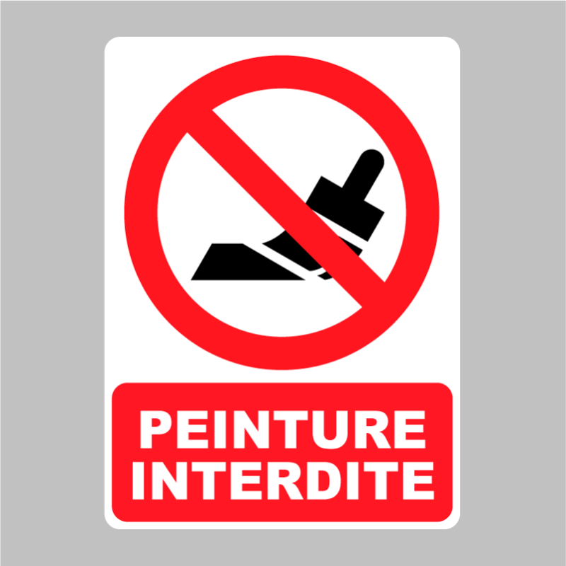 Autocollant Panneau Peinture interdite | Zone Signaletique