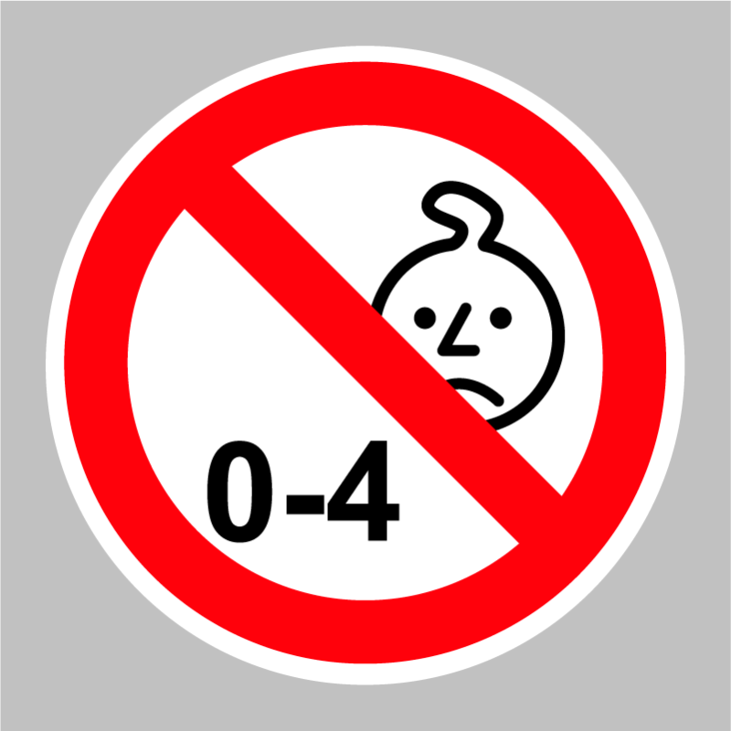 Autocollant Interdit aux enfants de moins de 4 ans | Zone Signaletique