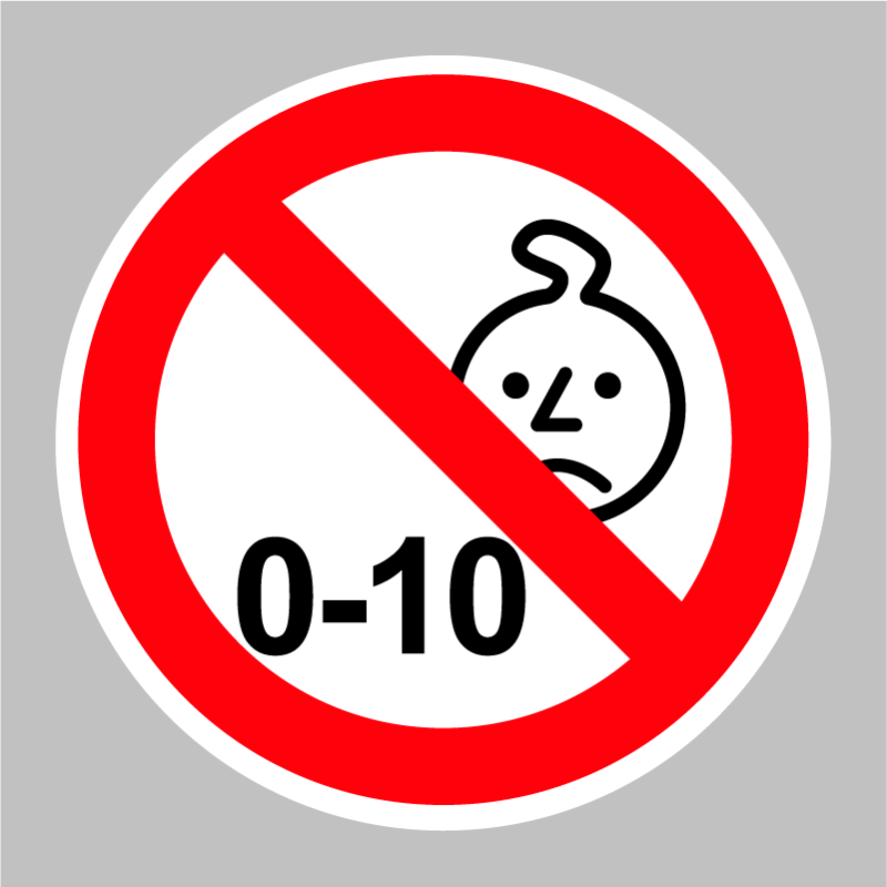 Autocollant Interdit aux enfants de moins de 10 ans | Zone Signaletique