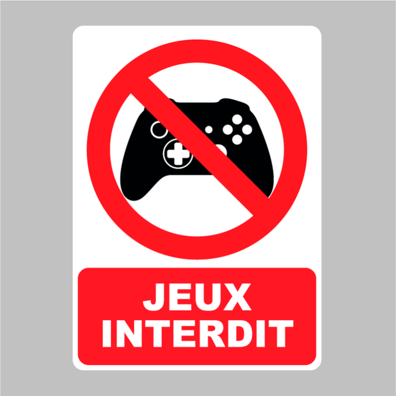 Autocollant Pictogramme Jeu Interdit | Zone Signaletique