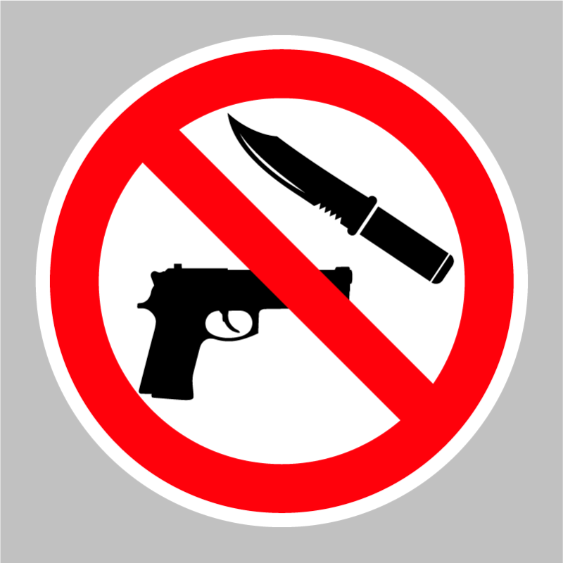 Autocollant Armes Interdites | Zone Signaletique
