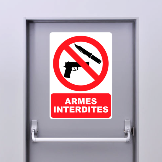 Autocollant Pictogramme Armes Interdites | Zone Signaletique