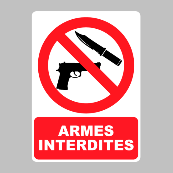 Autocollant Pictogramme Armes Interdites | Zone Signaletique