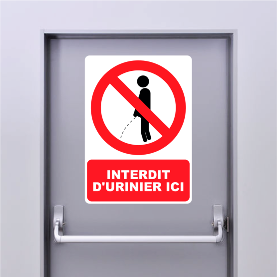 Autocollant Panneau Interdit d'uriner ici | Zone Signaletique