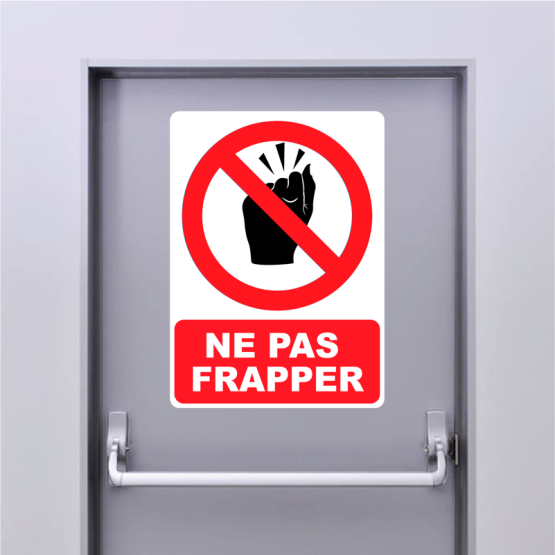 Autocollant Panneau Ne Pas Frapper | Zone Signaletique