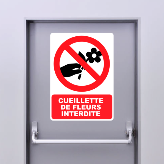 Autocollant Panneau cueillette de fleurs interdit | Zone Signaletique