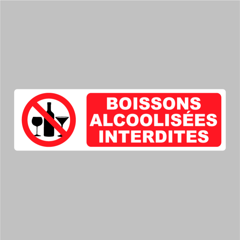 Autocollant Pictogramme Boissons Alcoolisées Interdites | Zone Signaletique