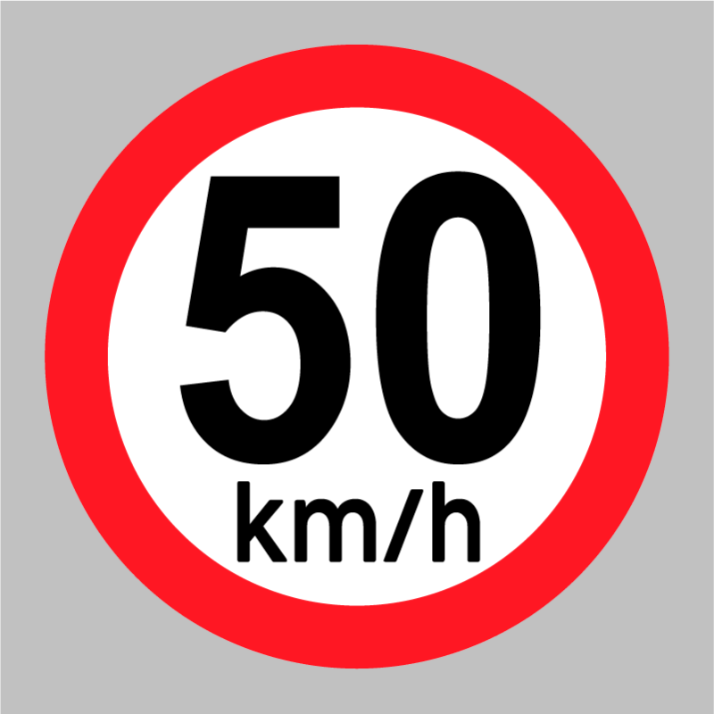 Autocollant 50 km/h | Zone Signaletique