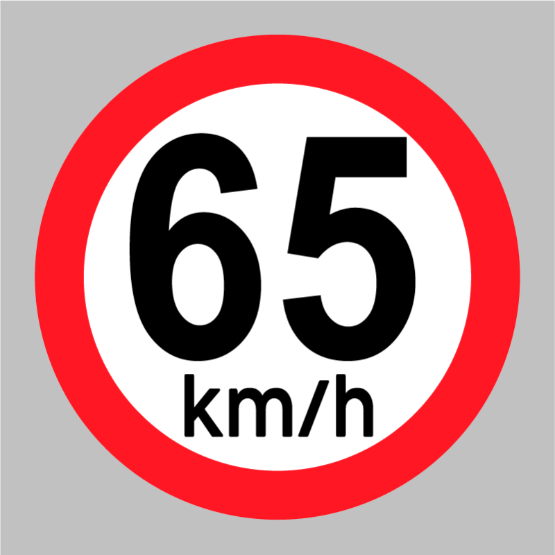 Autocollant 65 km/h | Zone Signaletique