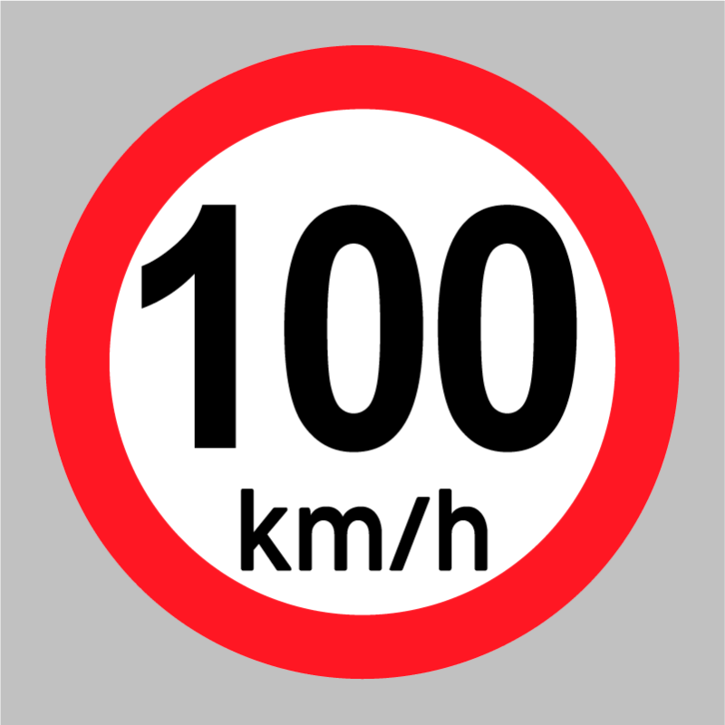 Autocollant 100 km/h | Zone Signaletique