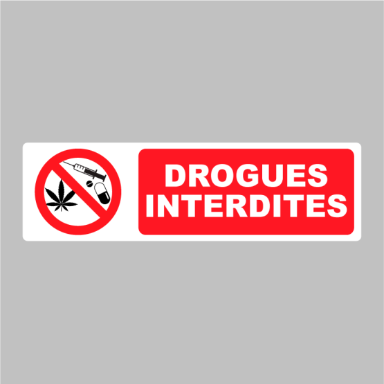Autocollant Pictogramme Drogues Interdites | Zone Signaletique