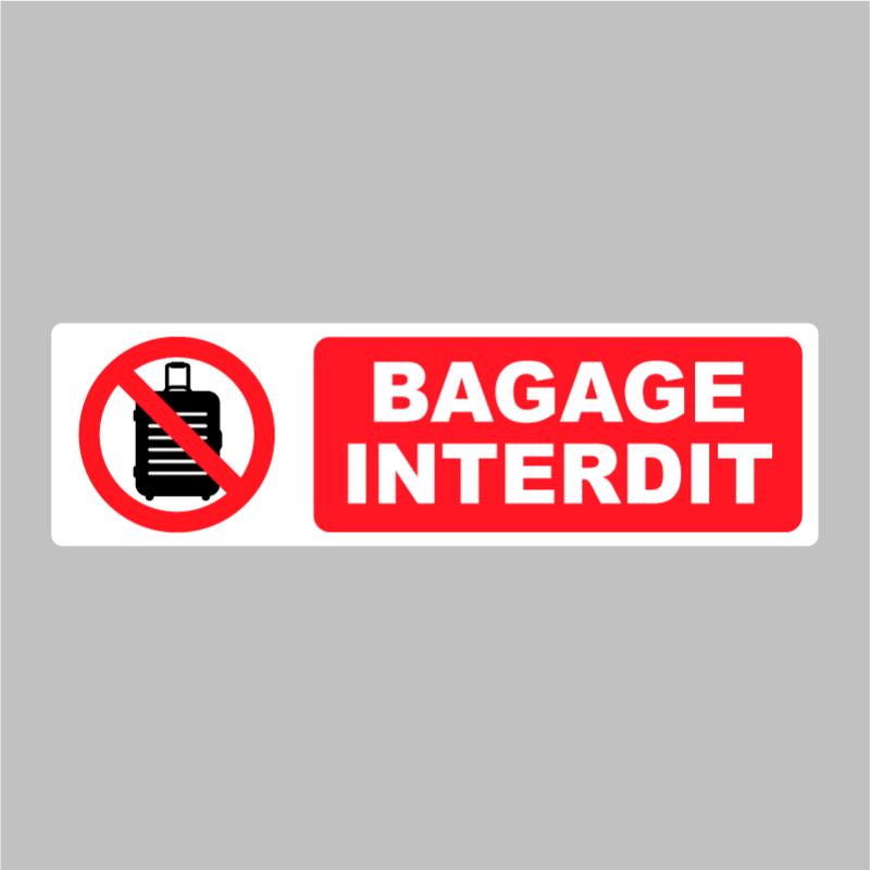 Autocollant Pictogramme Bagage Interdit | Zone Signaletique