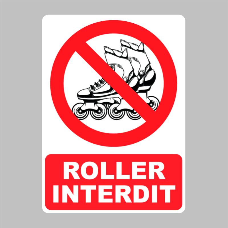 Autocollant Panneau Roller Interdit | Zone Signaletique Autocollant Panneau Roller Interdit | Zone Signaletique