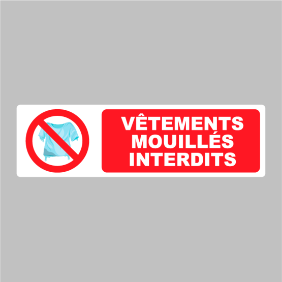 Autocollant Pictogramme Vetements Mouillés Interdits | Zone Signaletique