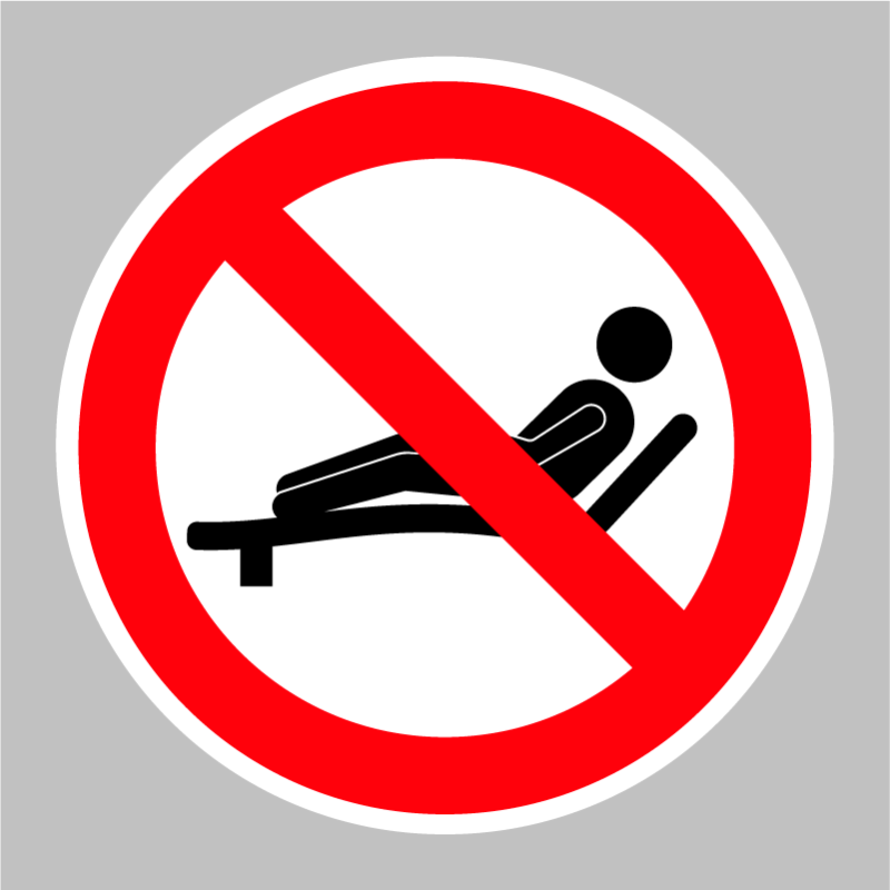 Autocollant Interdiction de s'allonger | Zone Signaletique