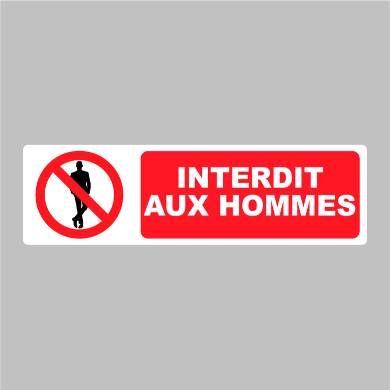 Autocollant Pictogramme Interdit Aux Hommes | Zone Signaletique