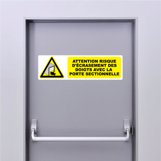 Autocollant Pictogramme Risque écrasement porte sectionnelle | Zone ...
