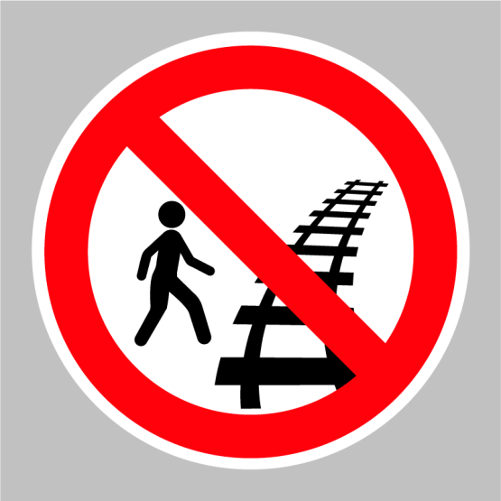 Autocollant Interdit De Traverser Les Voies Ferrées | Zone Signaletique