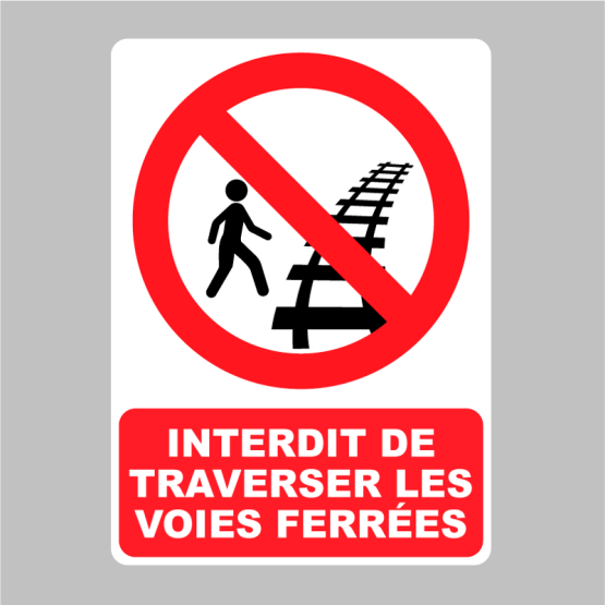 Autocollant Panneau Interdit De Traverser Les Voies Ferrées | Zone ...