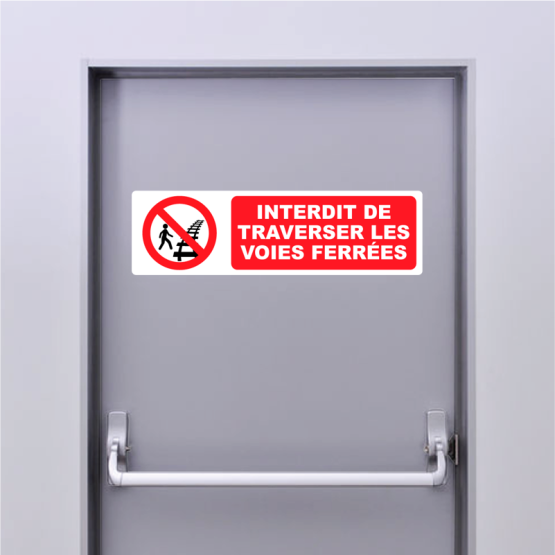 Autocollant Pictogramme Interdit De Traverser Les Voies Ferrées | Zone ...