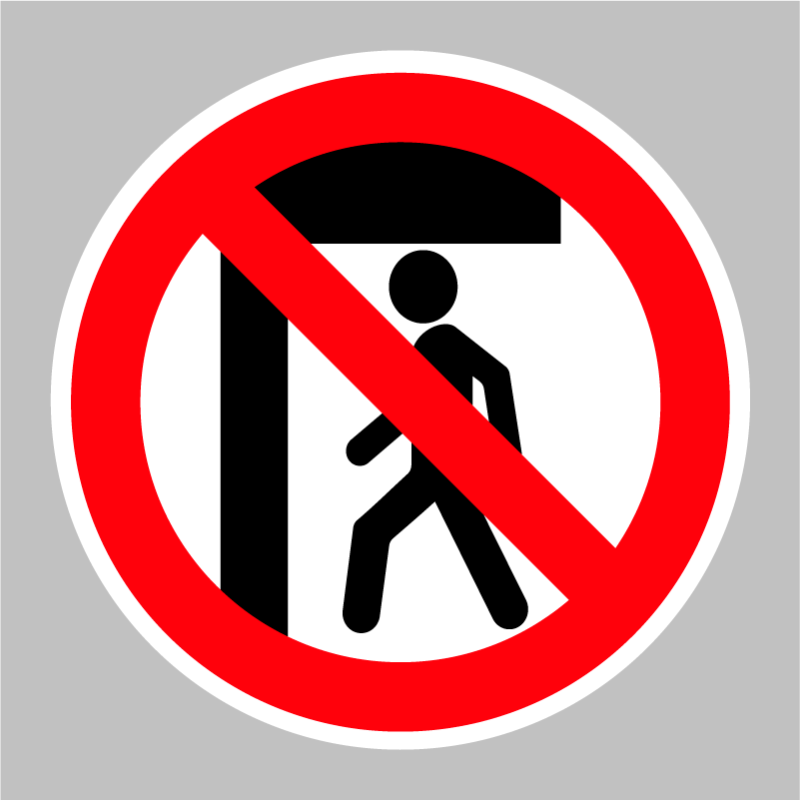 Autocollant Interdiction de Passer Sous la Machine | Zone Signaletique