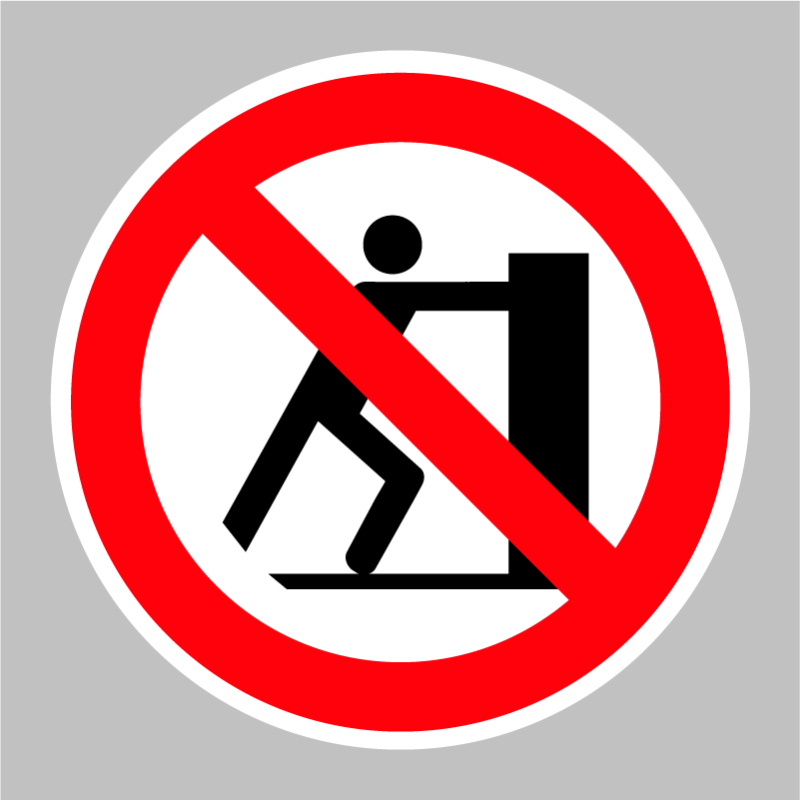 Autocollant Interdit De Pousser | Zone Signaletique Autocollant Interdit De Pousser | Zone Signaletique