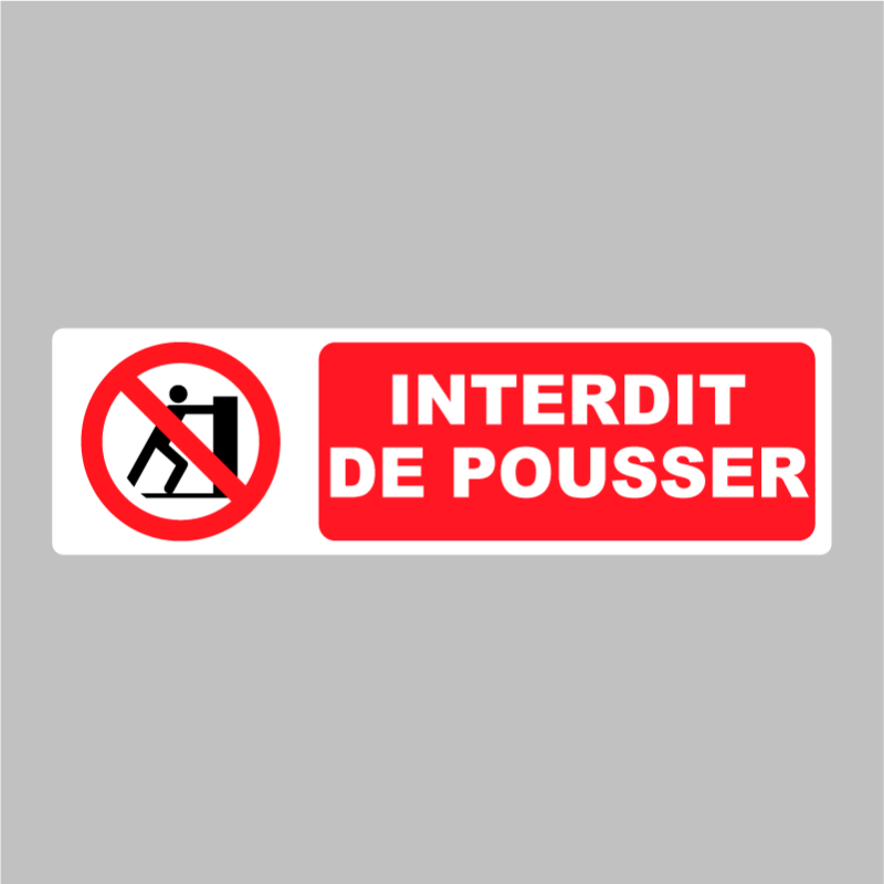 Autocollant Pictogramme Interdit De Pousser | Zone Signaletique