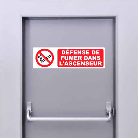 Autocollant Pictogramme Défense de fumer dans ascenseur | Zone Signaletique