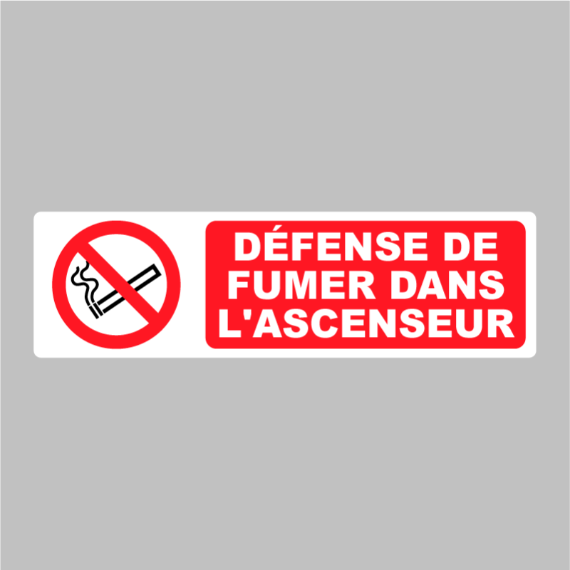 Autocollant Pictogramme Défense de fumer dans ascenseur | Zone Signaletique