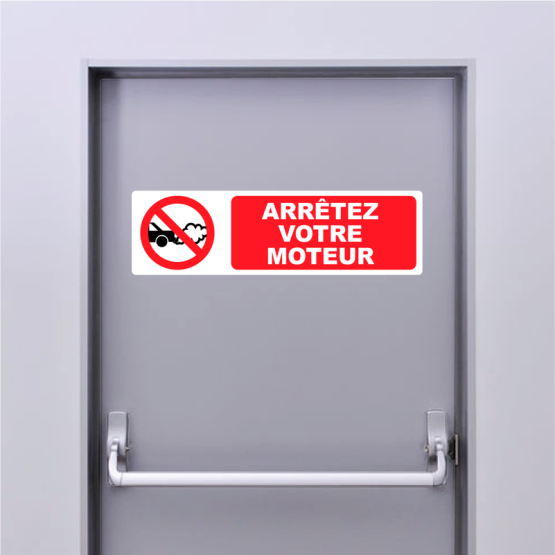 Autocollant Pictogramme Arrêtez votre moteur | Zone Signaletique