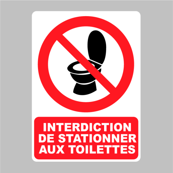 Autocollant Panneau Interdiction de stationner au WC | Zone Signaletique