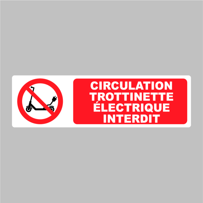 Autocollant Pictogramme Circulation trottinette électrique interdit ...