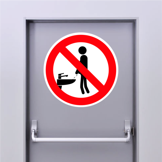 Autocollant Interdit d'uriner dans le lavabo | Zone Signaletique