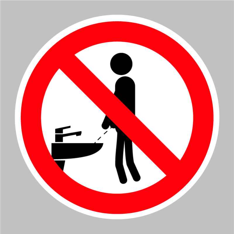 Autocollant Interdit d'uriner dans le lavabo | Zone Signaletique