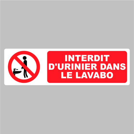 Autocollant Pictogramme Interdit d'uriner dans le lavabo | Zone ...