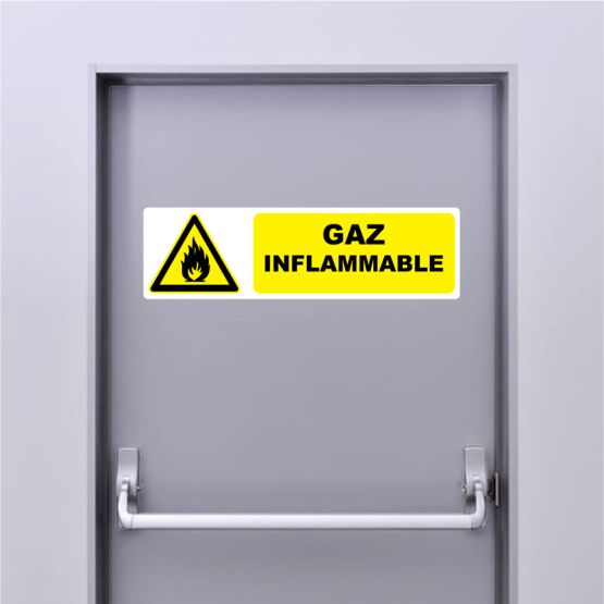 Autocollant Pictogramme Danger Gaz Inflammable | Zone Signaletique