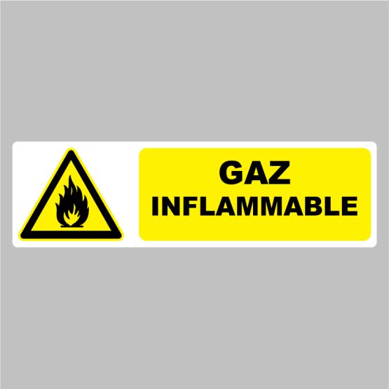 Autocollant Pictogramme Danger Gaz Inflammable | Zone Signaletique