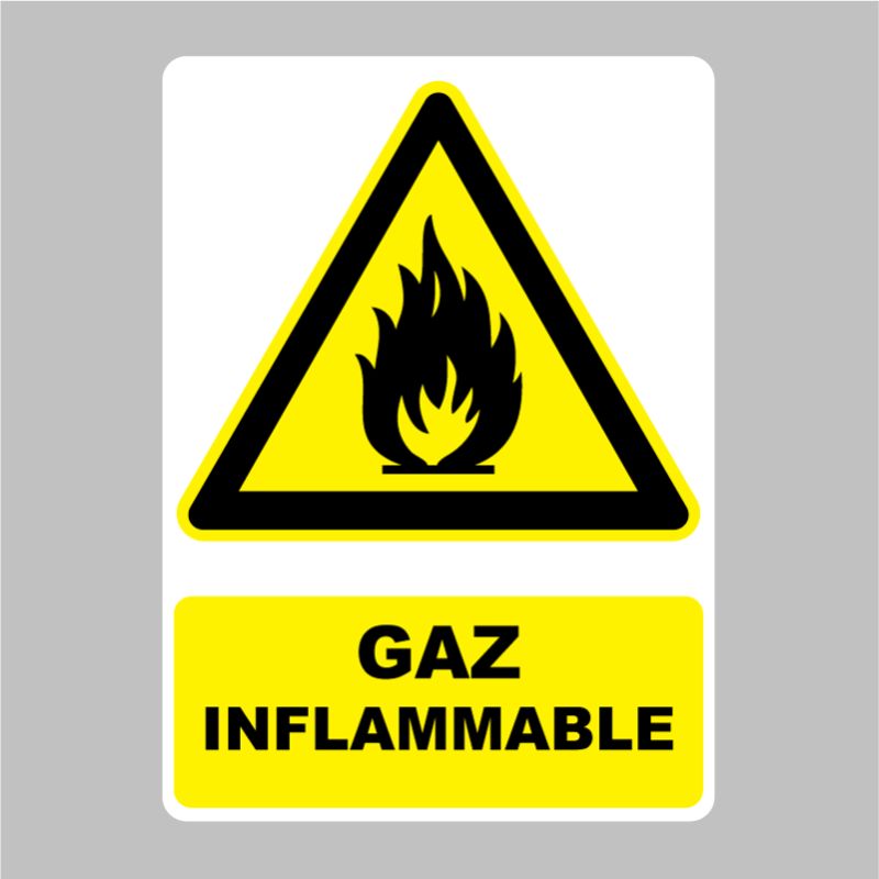 Autocollant Panneau Danger Gaz Inflammable | Zone Signaletique