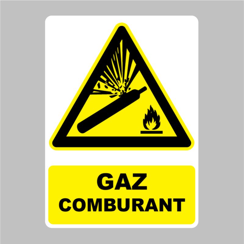 Autocollant Panneau danger gaz comburant | Zone Signaletique