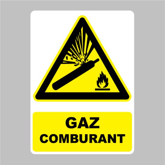 Autocollant Panneau danger gaz comburant | Zone Signaletique