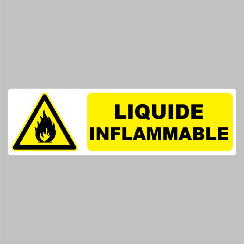 Autocollant Pictogramme danger liquide inflammable | Zone Signaletique
