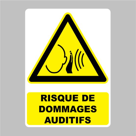 Autocollant Panneau danger risque de dommages auditifs | Zone Signaletique