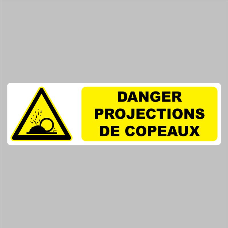 Autocollant Pictogramme danger projections de copeaux | Zone Signaletique